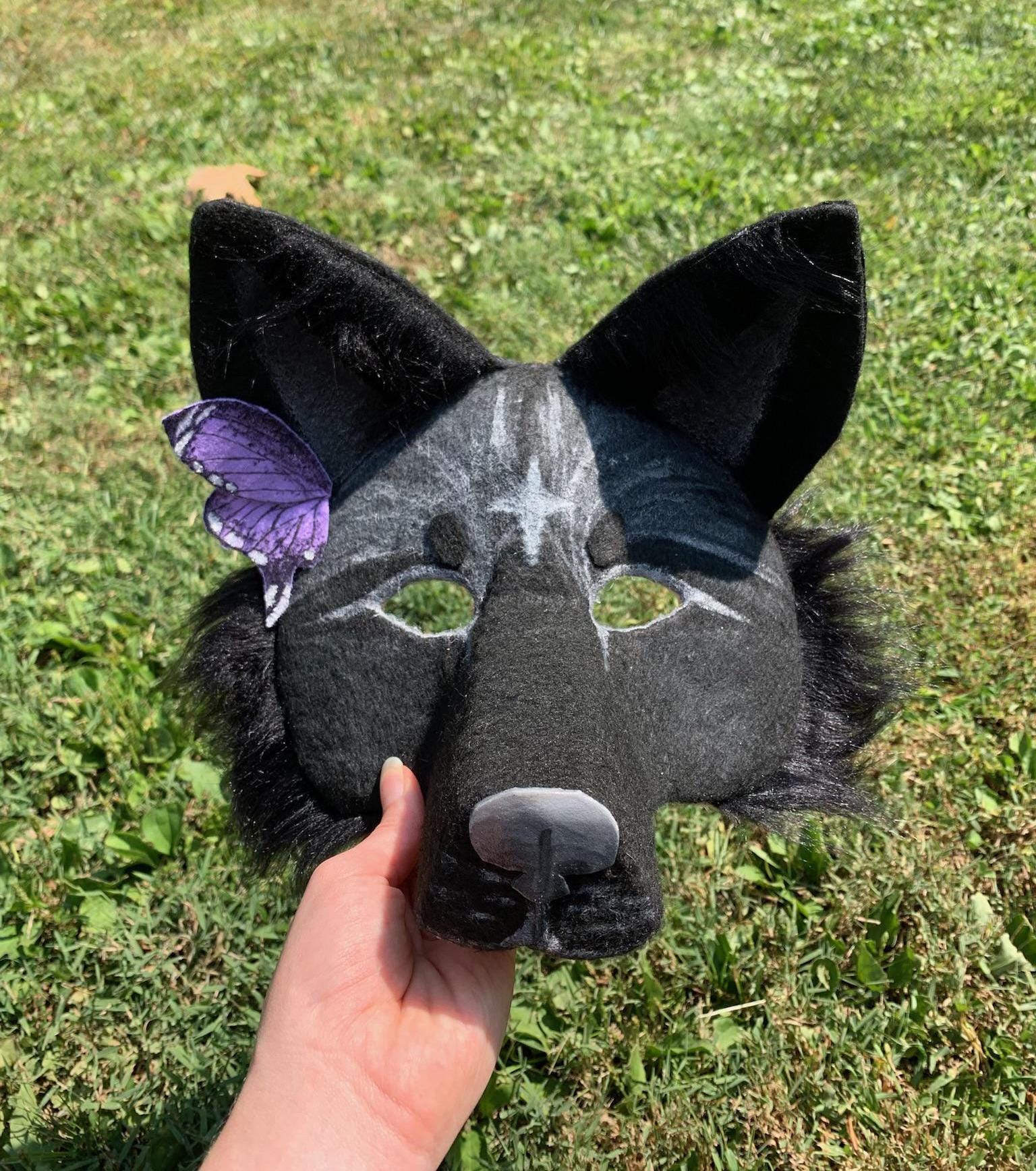 Silver Fox Costume Mask With Removable Butterfly Wing Accessory - Etsy