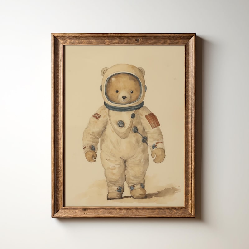Astronaut Bear Wall Art - Etsy