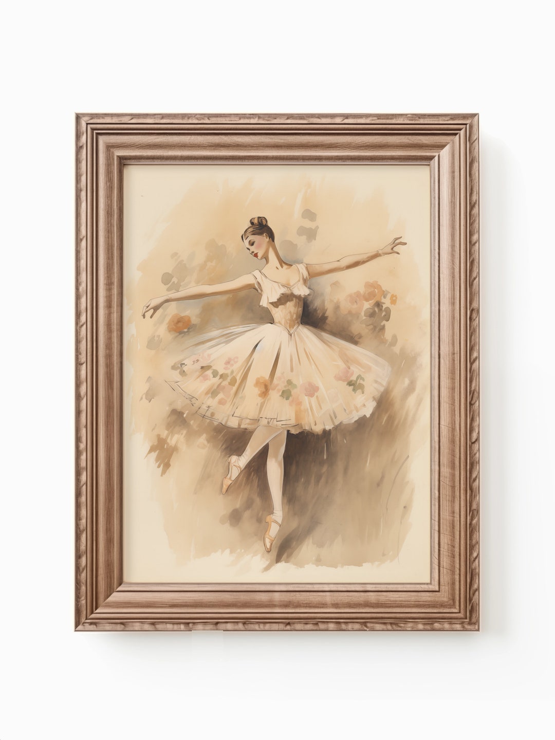 Vintage Ballerina Art Print: Pastel Ballet Nursery Decor (digital ...
