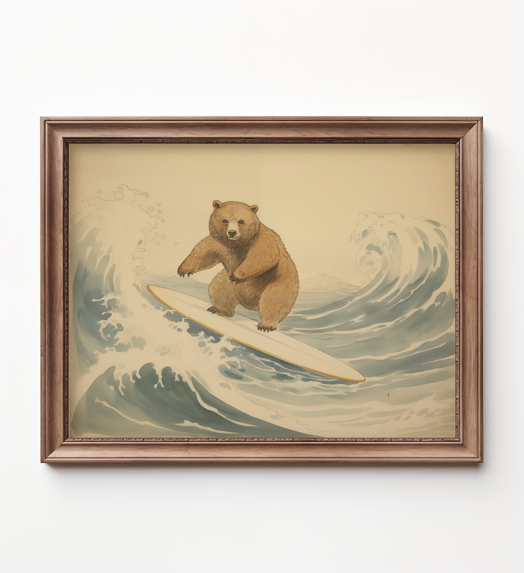 Bear Surfing Art Print Nursery Surf Art Beach Nursery Theme Animal Art ...