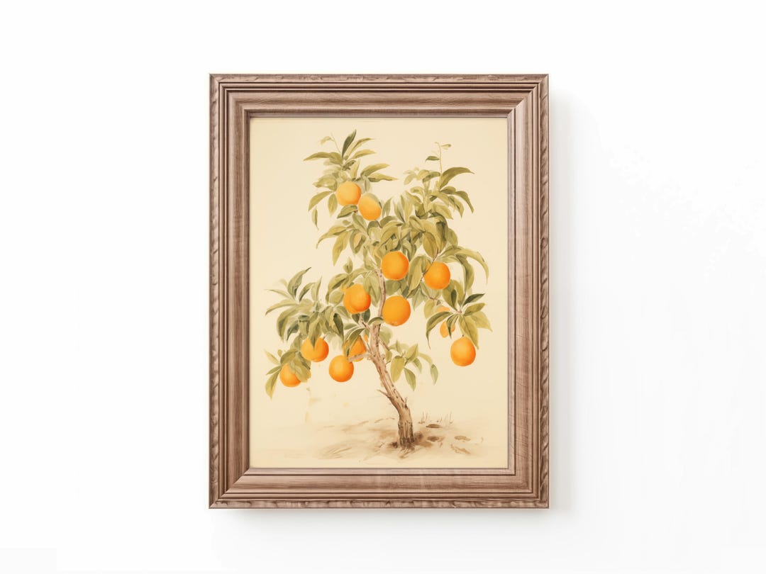 Orange Tree Art Nursery Fruit Art Kids Room Orange Tree Print Nursery ...