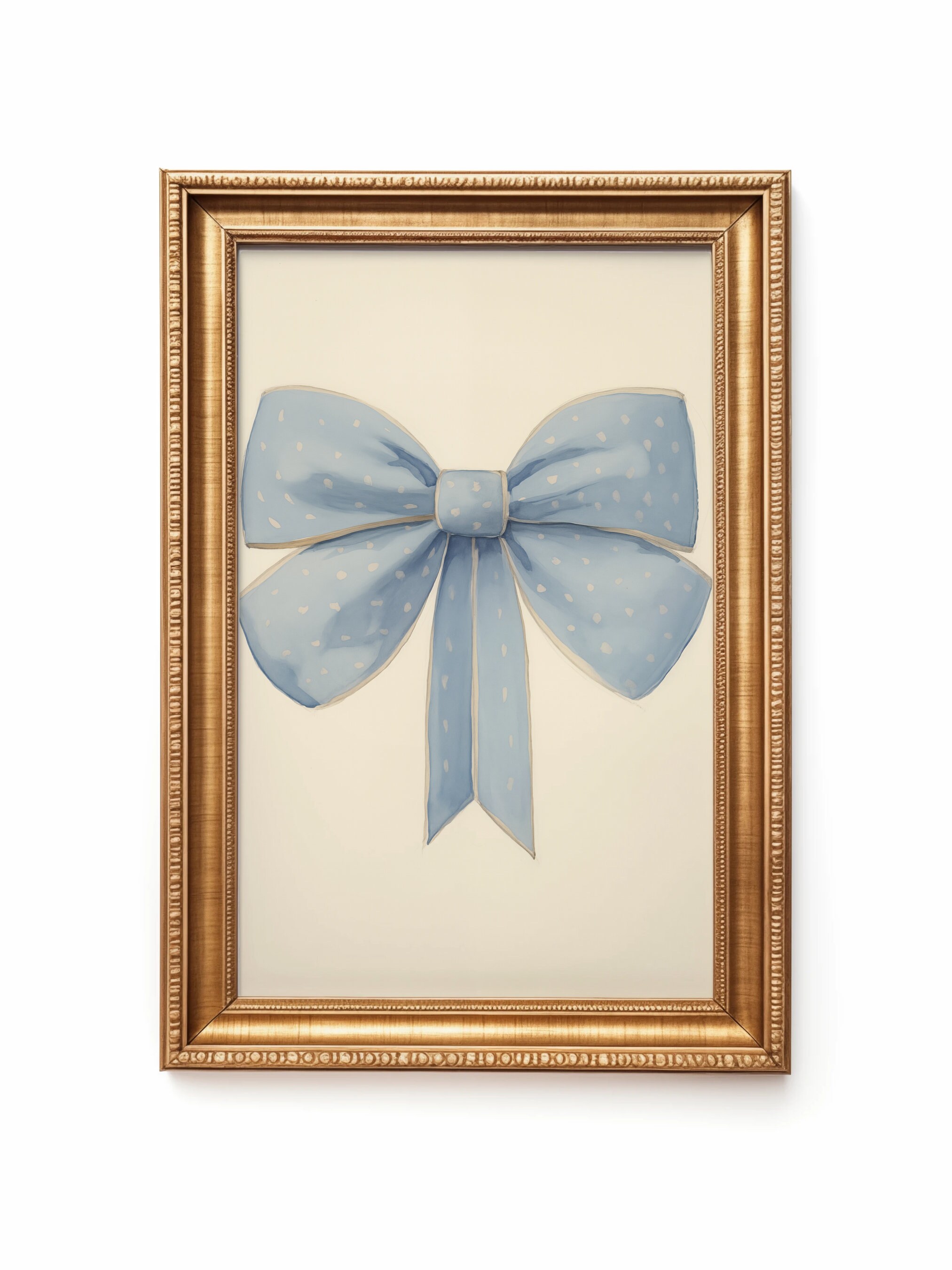 Blue Bow Art Print Nursery Coquette Decor Vintage Nursery Wall Art ...