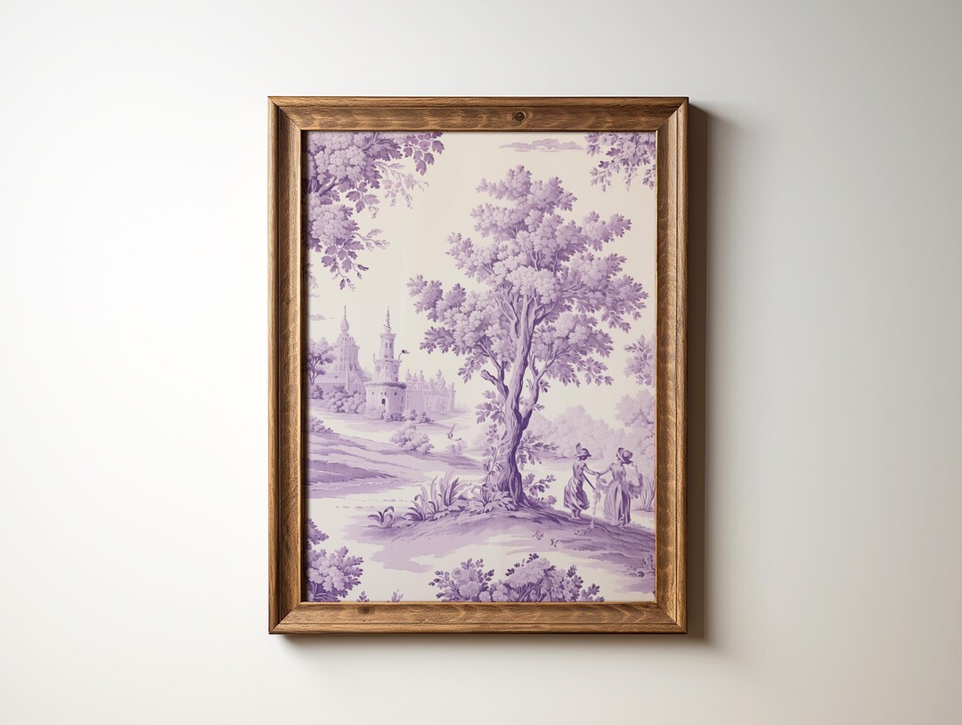 Purple Toile Art Nursery Toile Decor Girls Room Purple Art Nursery ...