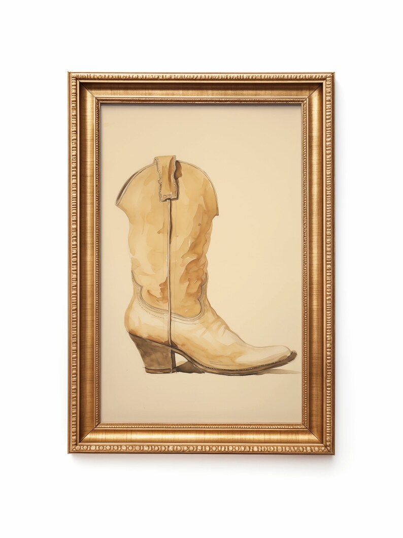 Cowboy Boot Art Nursery Western Decor Kids Room Cowboy Boot Print ...