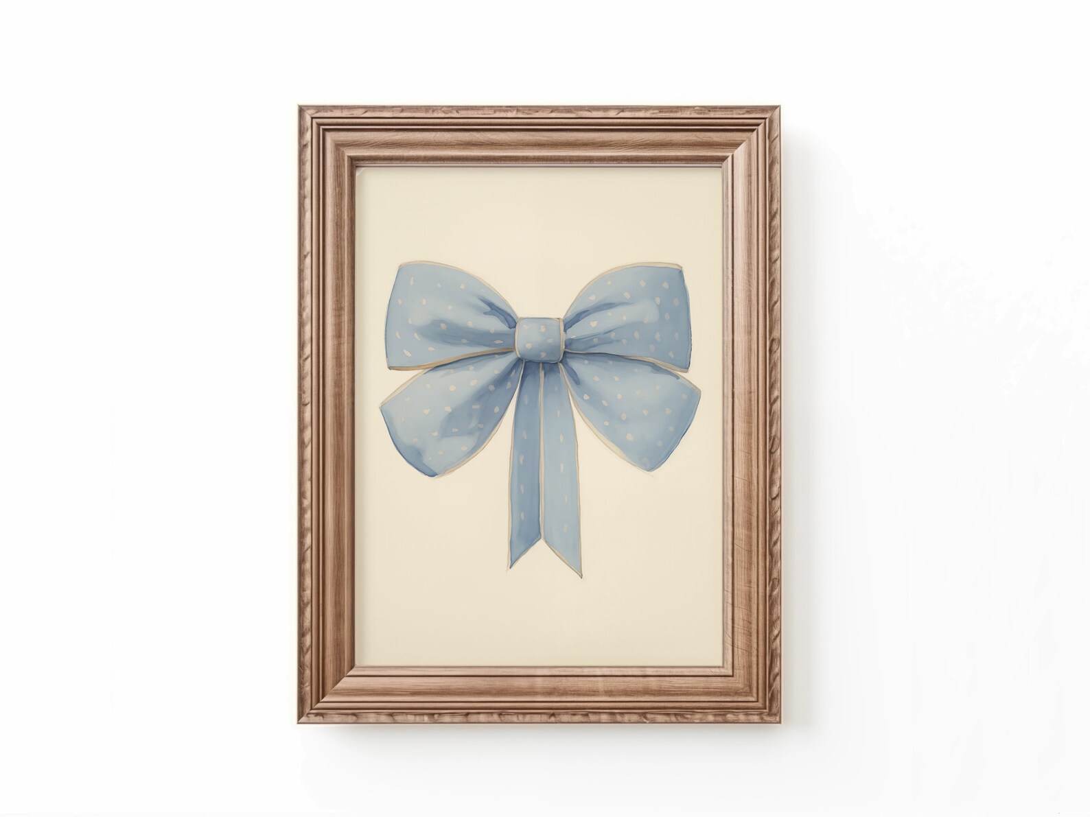 Blue Bow Watercolor Art Print: Vintage Nursery Decor (digital Download ...