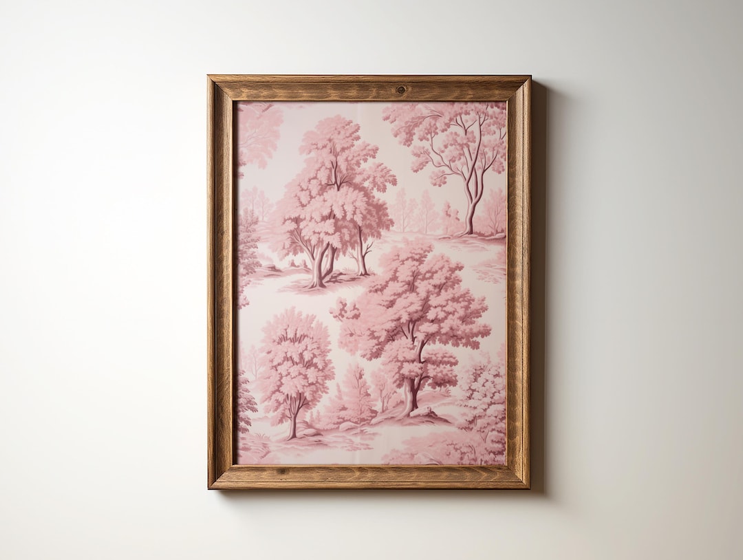 Pink Toile Tree Art Print: Vintage Nursery Decor (digital Download) - Etsy