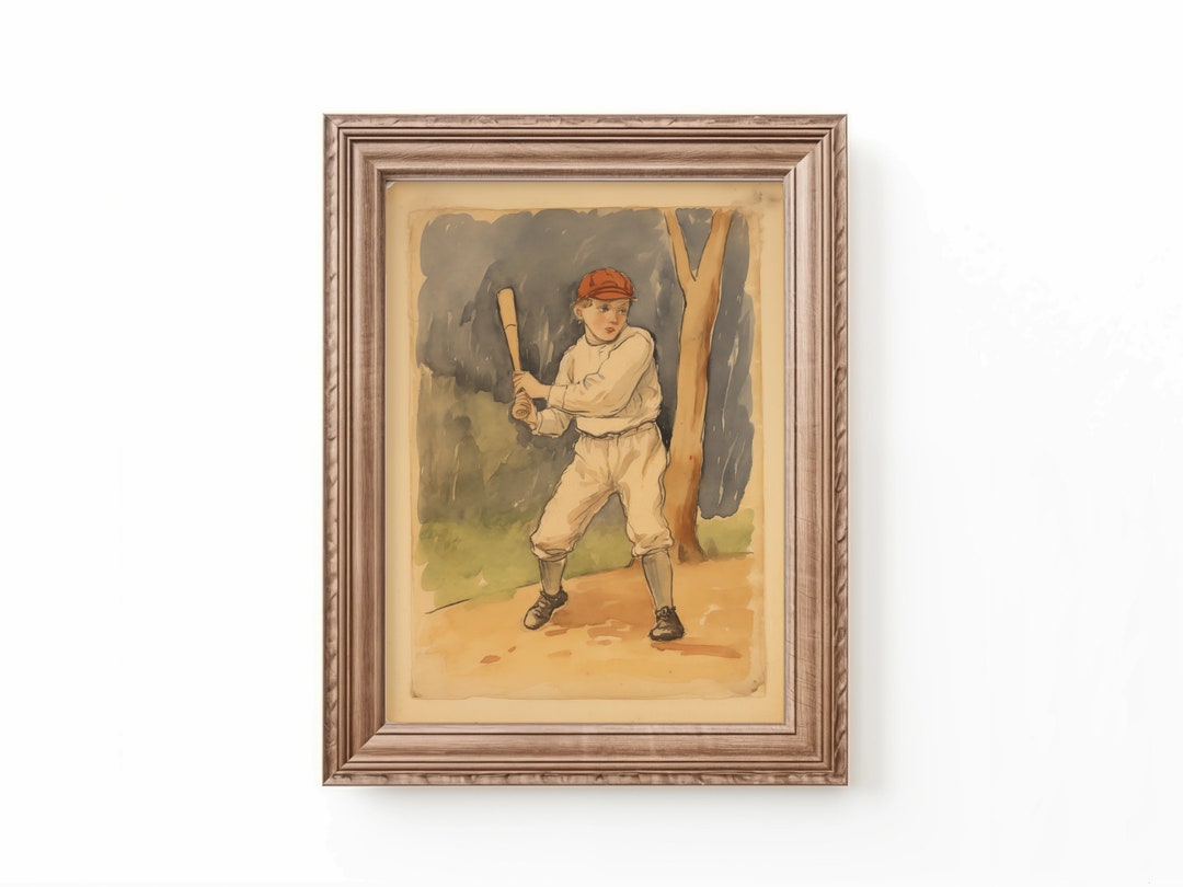 Vintage Baseball Picture Nursery Art Baseball Kids Room Art Baseball ...