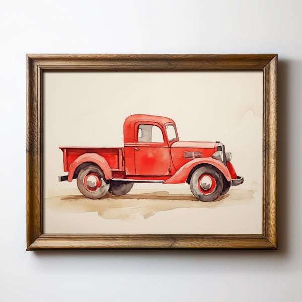 Rustic Red Truck - Etsy