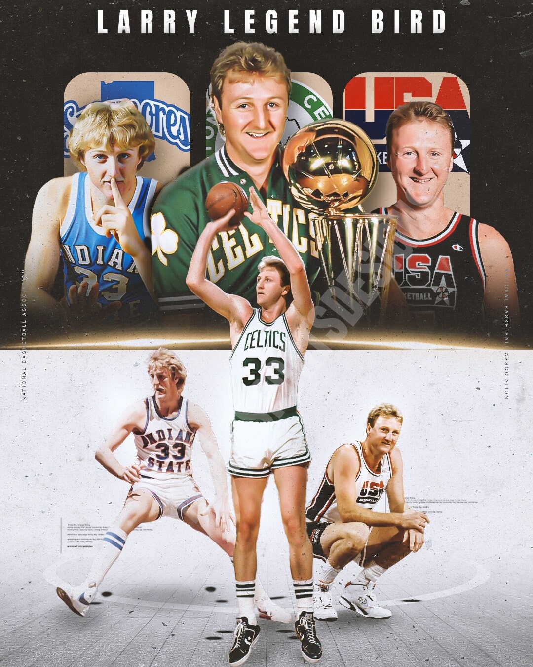 Larry Bird Boston Celtics Basketball Graphic - Etsy