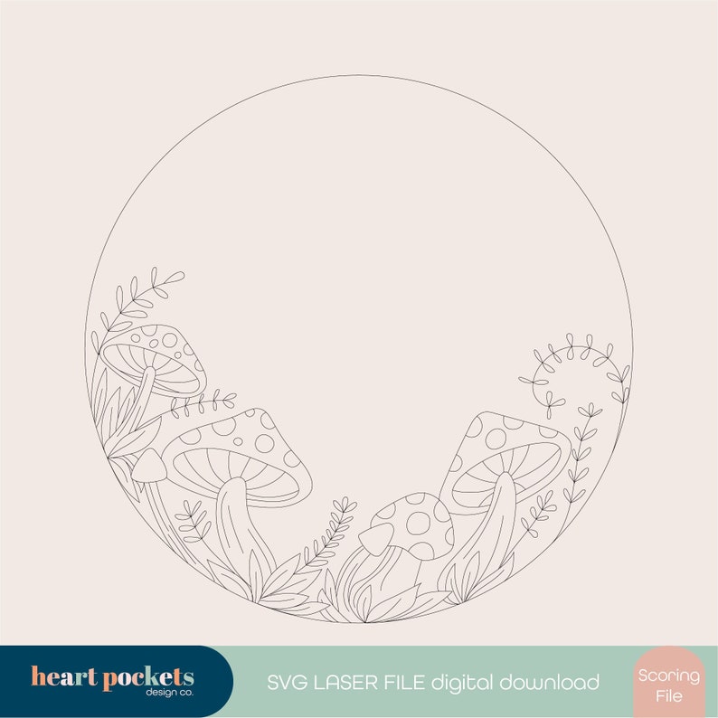SVG Digital | Mushroom Border Sign Backer | Single Line Scoring Pattern ...