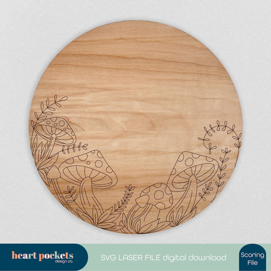 SVG Digital | Mushroom Border Sign Backer | Single Line Scoring Pattern ...