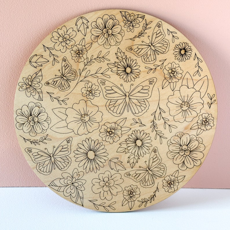 SVG Digital | Floral Butterfly Sign Backer | Single Line Scoring ...