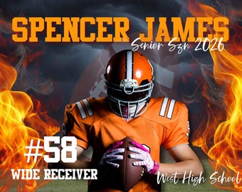 Editable Football Poster Template: Senior Night Banner, Canva (digital ...