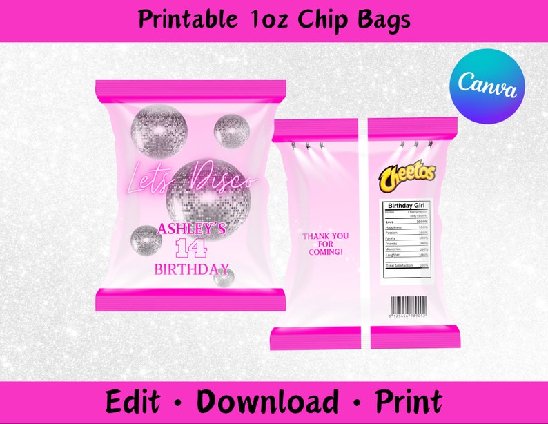 Let’s Disco Chip Bags - Etsy