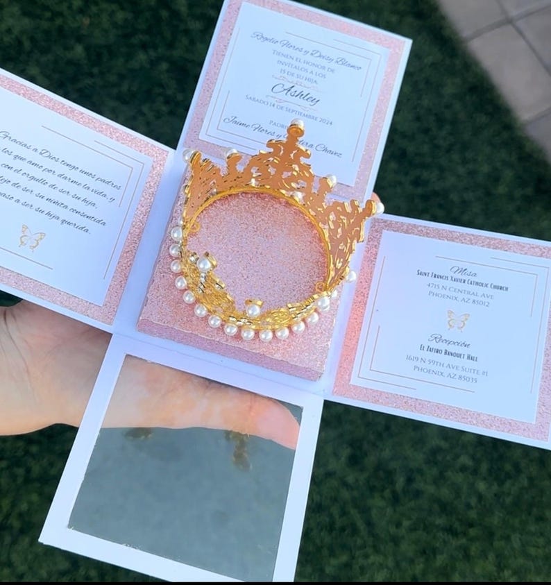 Quinceanera Explosion Box Invitations, XV Invitations, Cualquier Tema ...