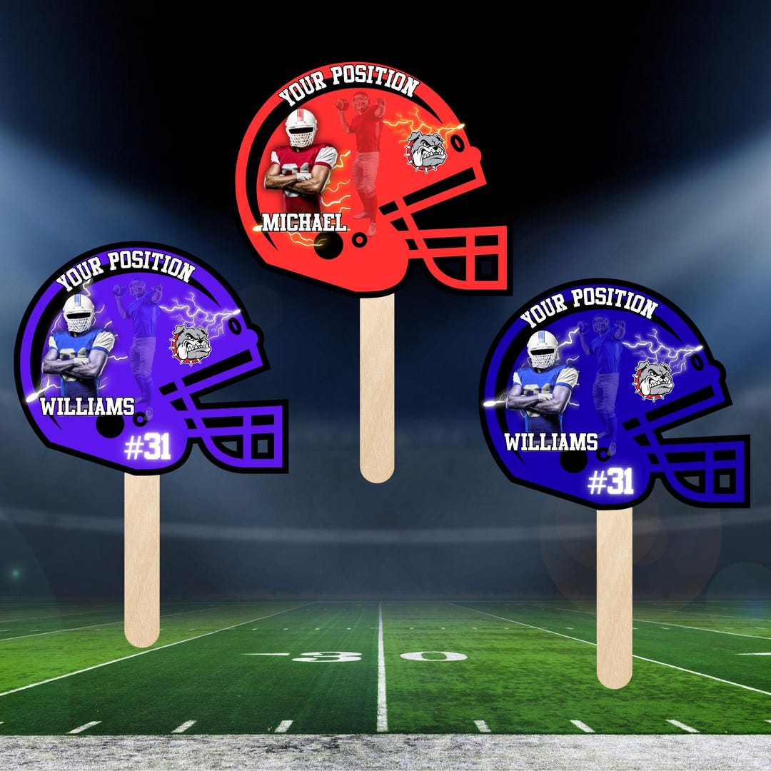 Editable Football Helmet Sign Templates: Canva Pro Required (digital ...