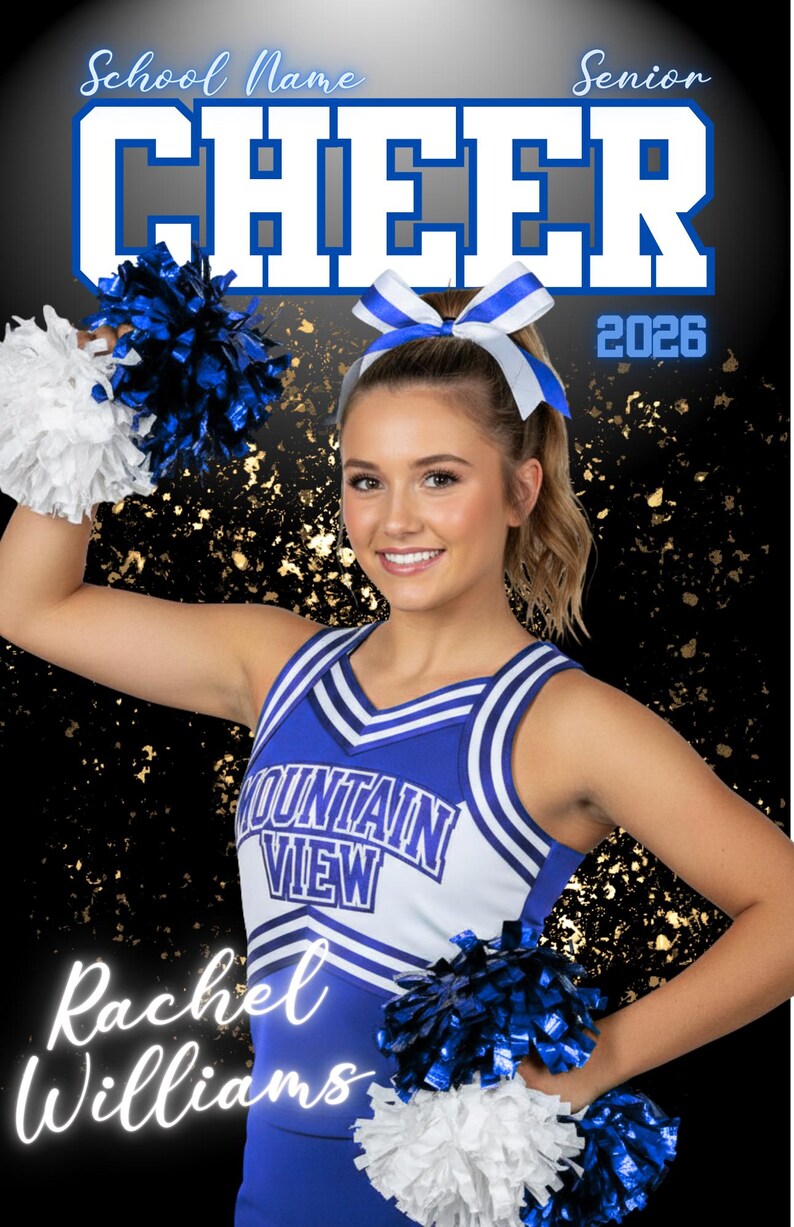 Editable Cheerleader Poster Template: Senior Night Banner, Canva ...