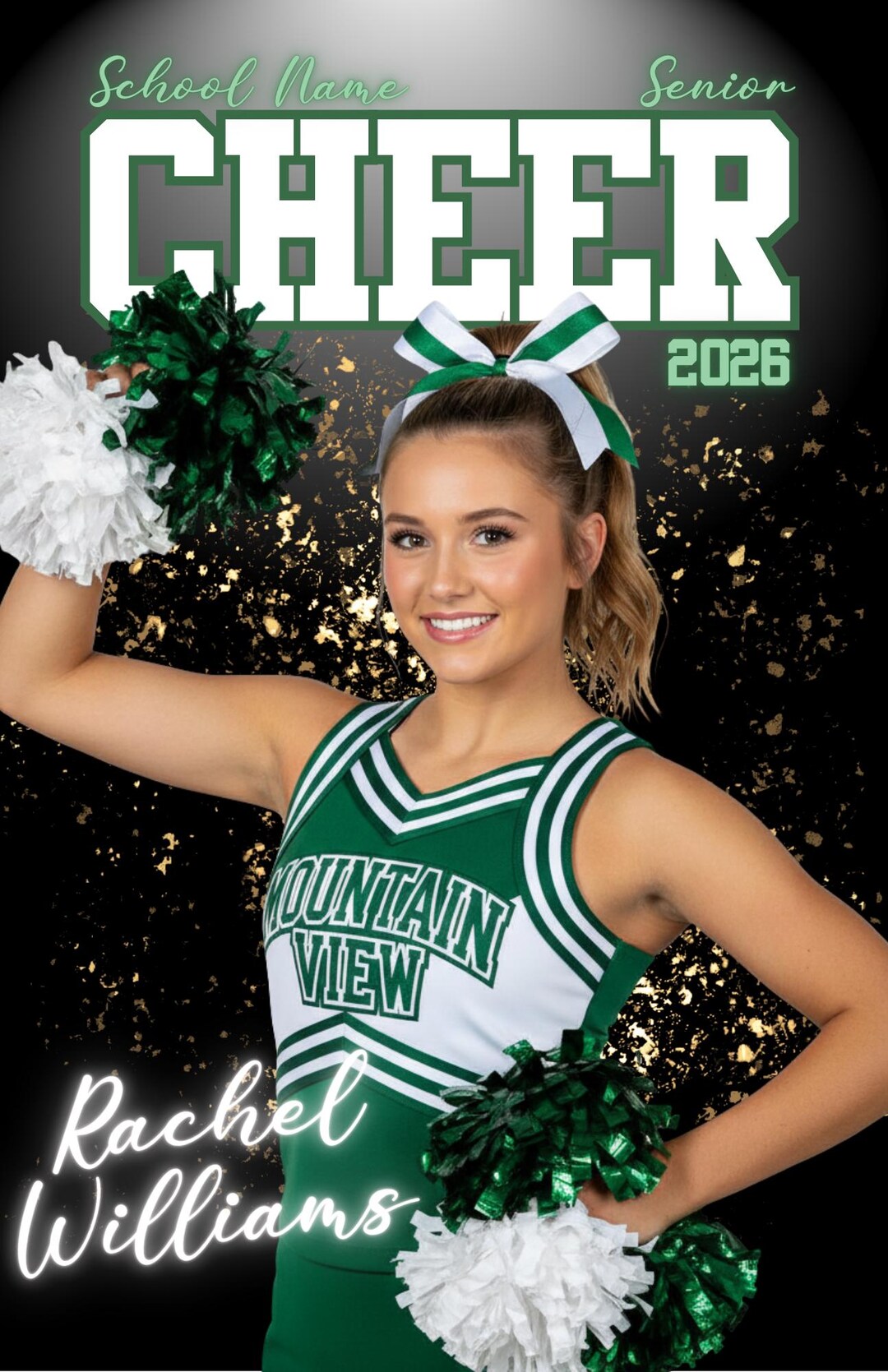 Editable Cheerleader Poster Template: Senior Night Banner, Canva ...