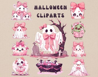 Watercolor Halloween Clipart Bundle, Halloween PNG, Witch PNG, Spooky ...