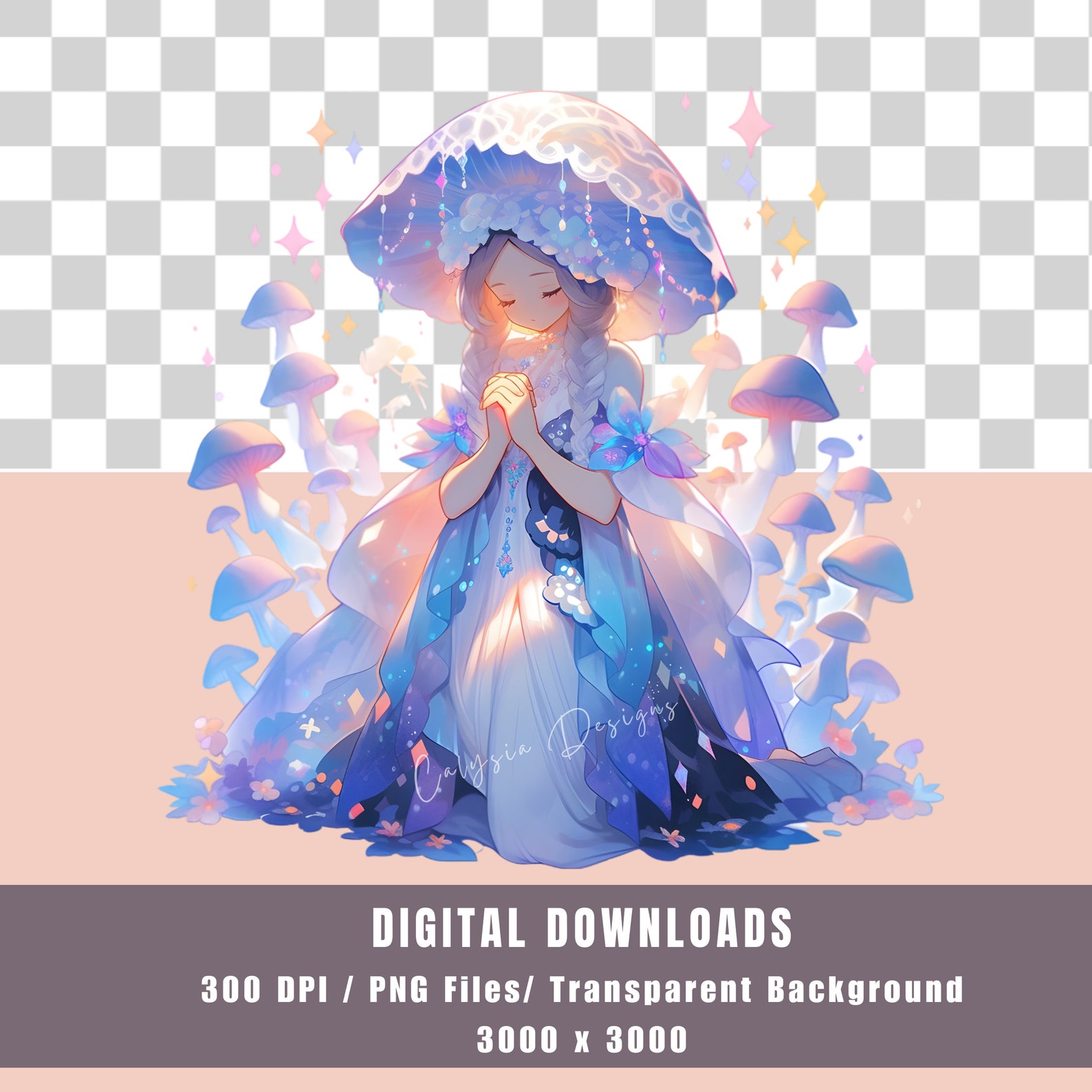 Magical Mushroom Fairy Clipart Bundle, Mushroom PNG, Fairy Mushroom ...