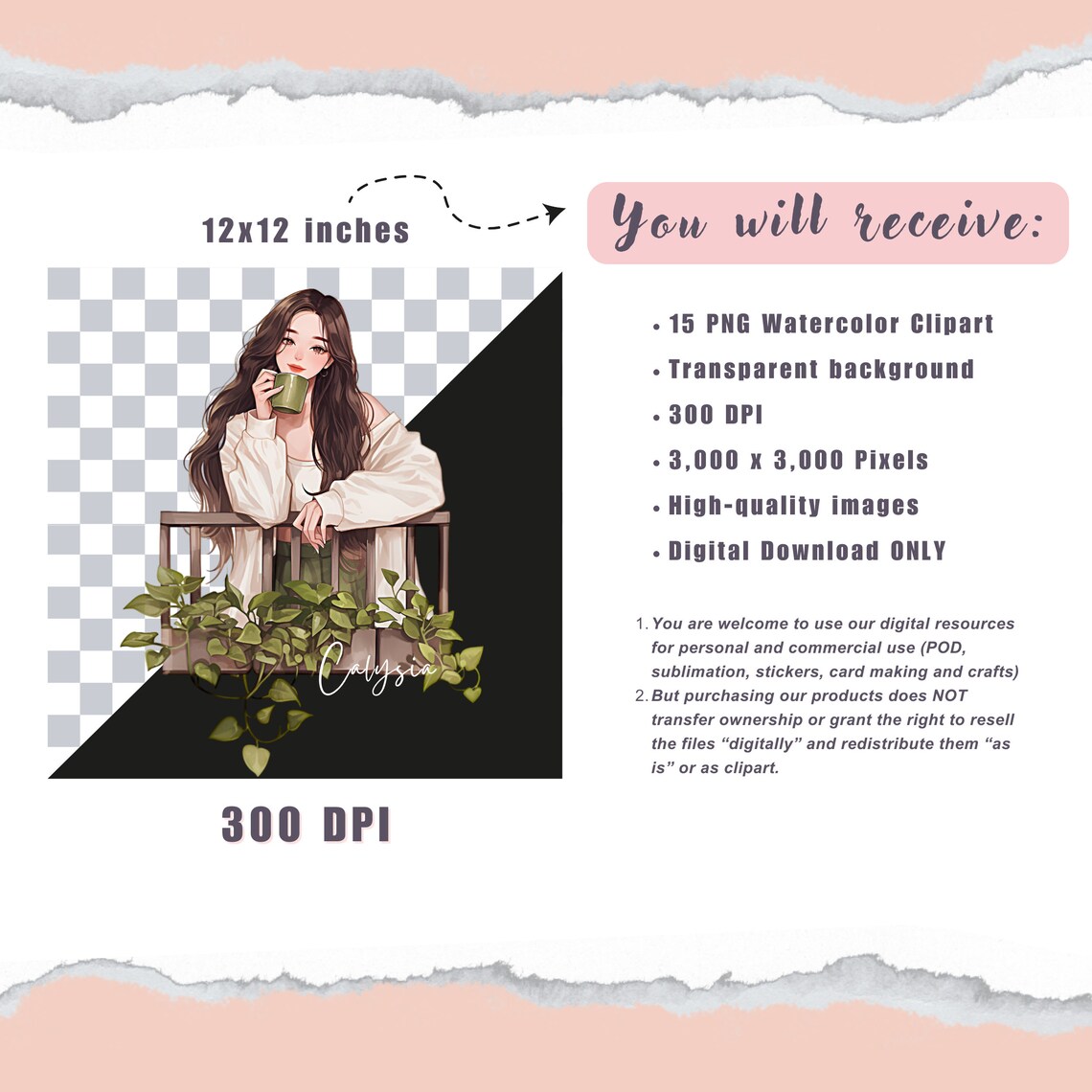 Green Tea Lover Clipart Bundle, Pretty Girl Clip Art, Cozy Clipart ...