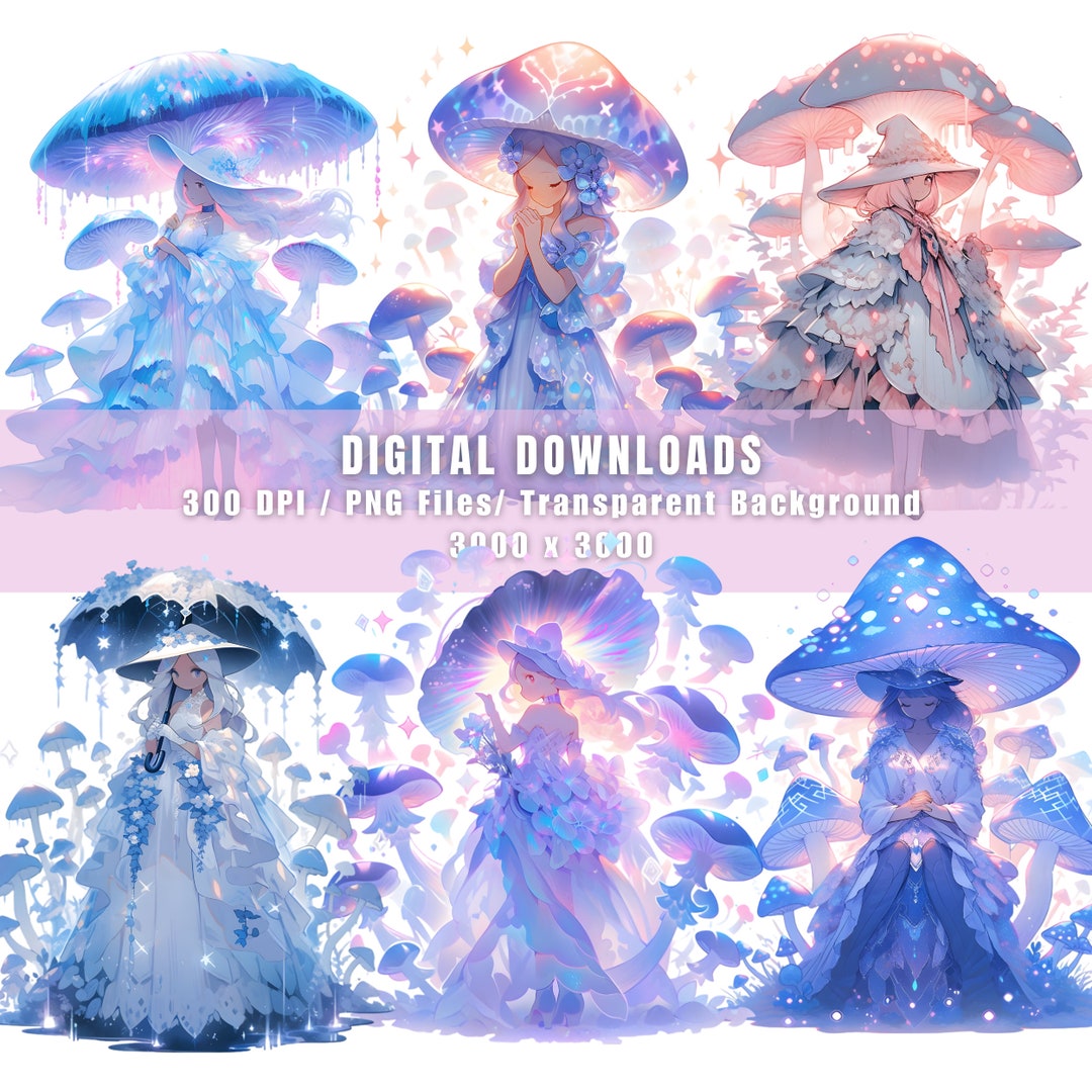 Magical Mushroom Fairy Clipart Bundle, Mushroom PNG, Fairy Mushroom ...
