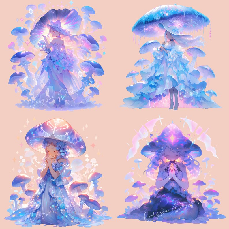 Magical Mushroom Fairy Clipart Bundle, Mushroom PNG, Fairy Mushroom ...