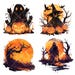 Watercolor Halloween Clipart Bundle, Halloween PNG, Witch PNG, Spooky ...