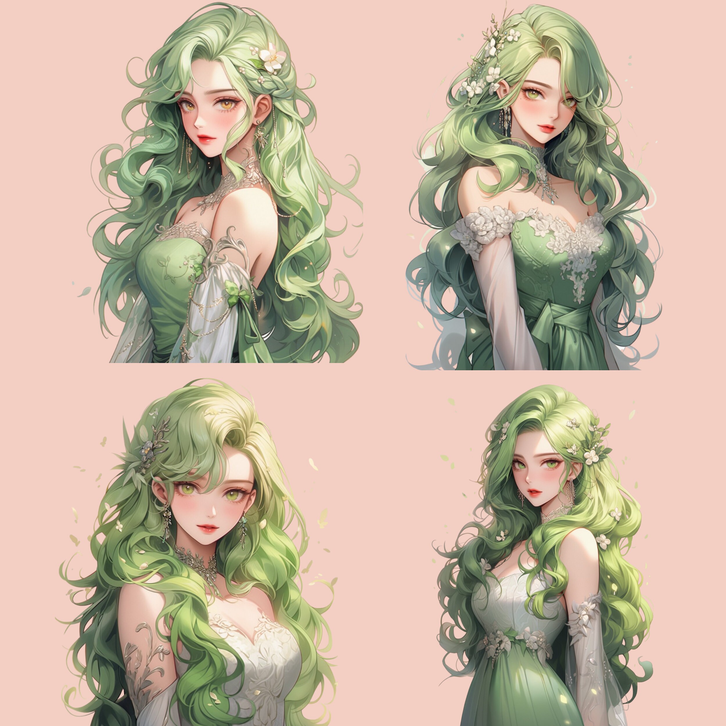 Dryad Forest Princess Clipart Bundle, Transparent Background, PNG ...