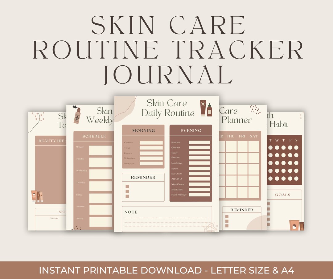 Printable Skincare Routine Tracker / Skincare Daily Routine / Skincare ...
