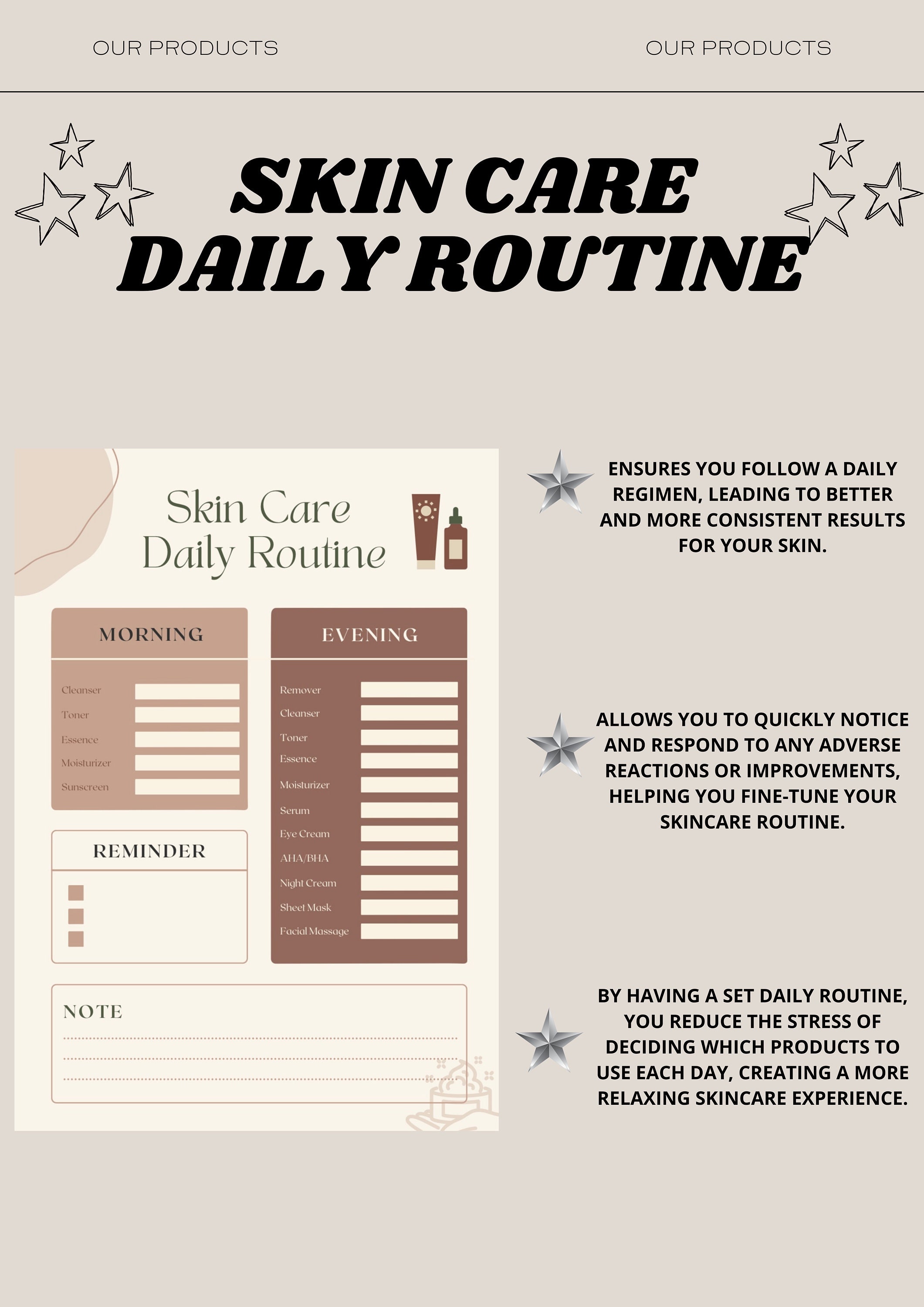 Printable Skincare Routine Tracker / Skincare Daily Routine / Skincare ...