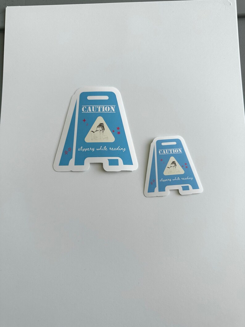 Caution Slippery While Reading Sticker Book Lover Gift, Bookish Merch ...