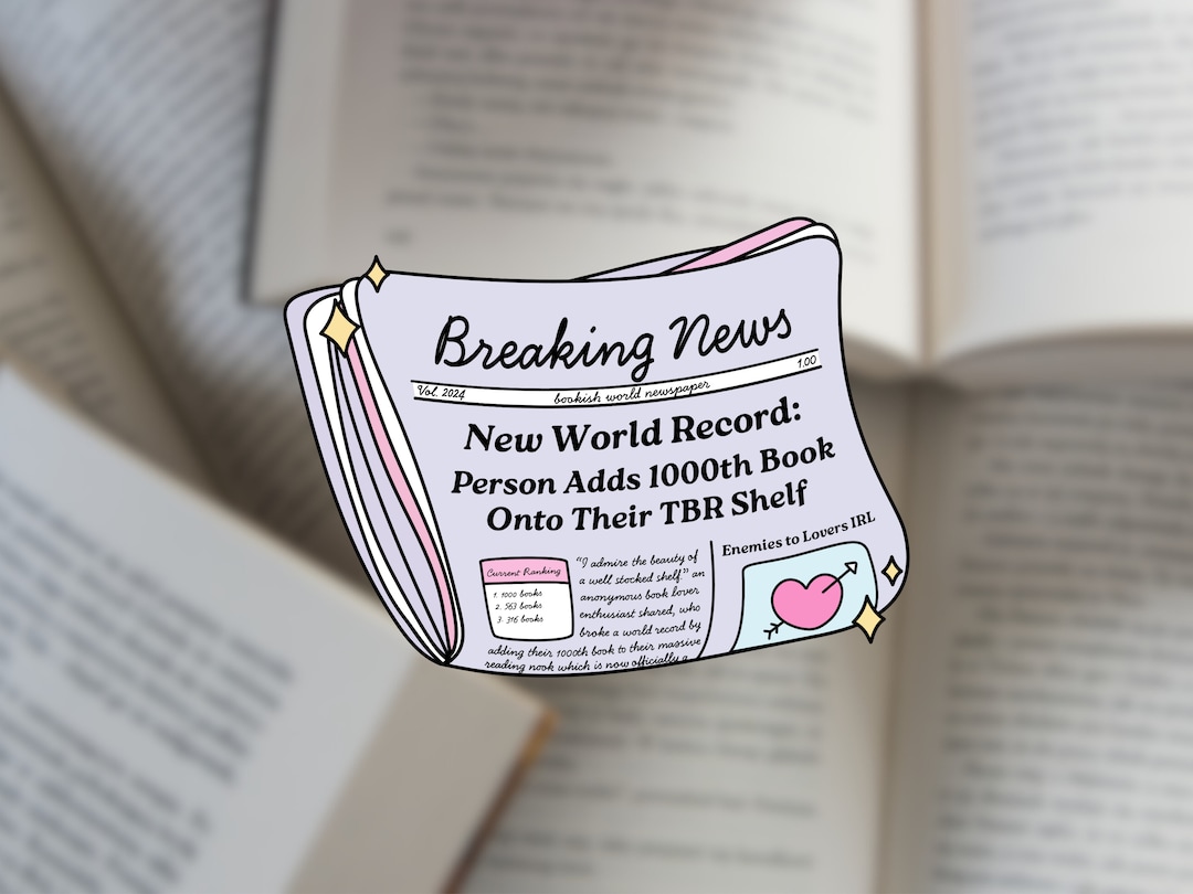 World Record TBR Sticker Booktok Sticker, TBR, Bookish, Kindle Laptop ...