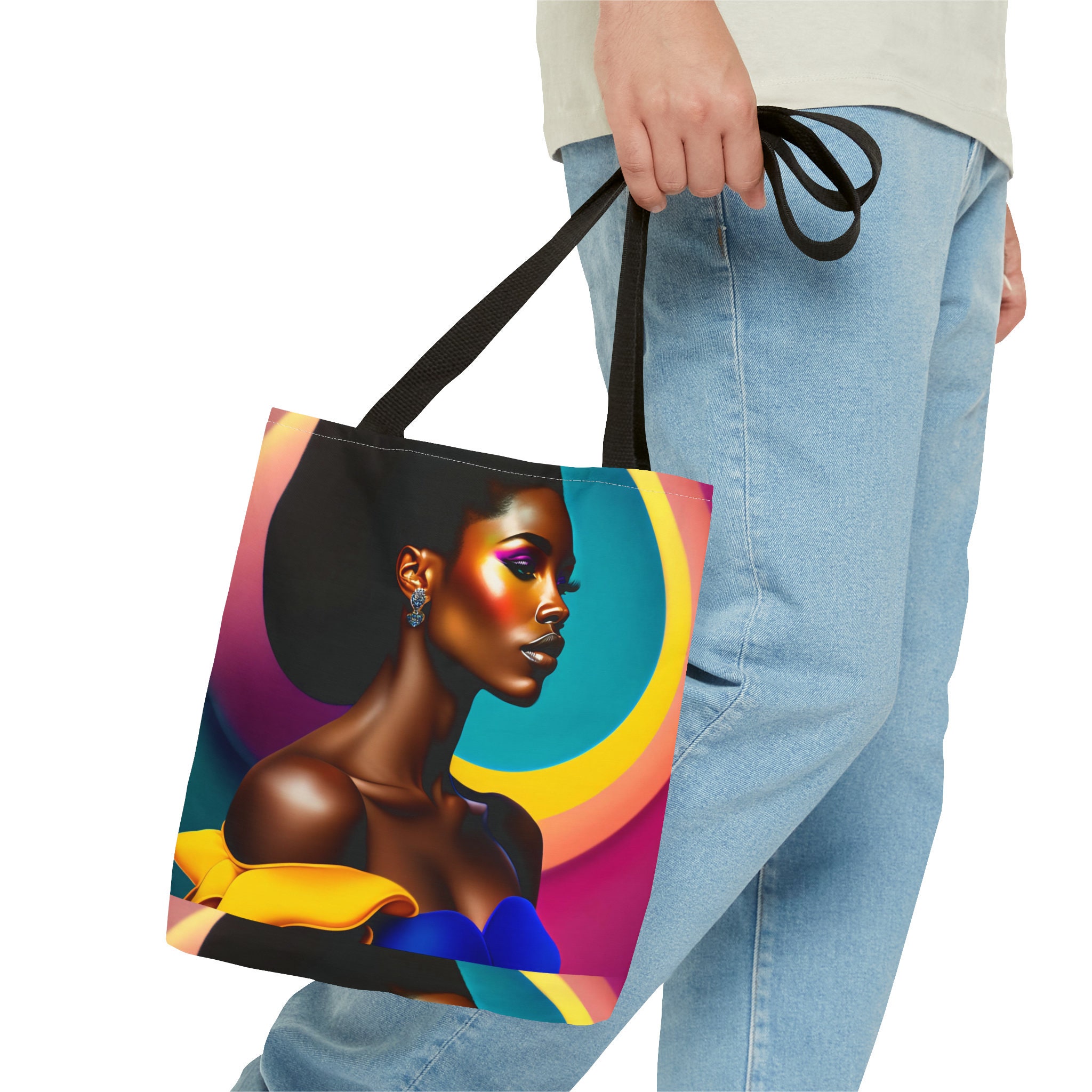 African American Tote Bag Black Girl Tote Bag Travel Bag Natural Hair ...