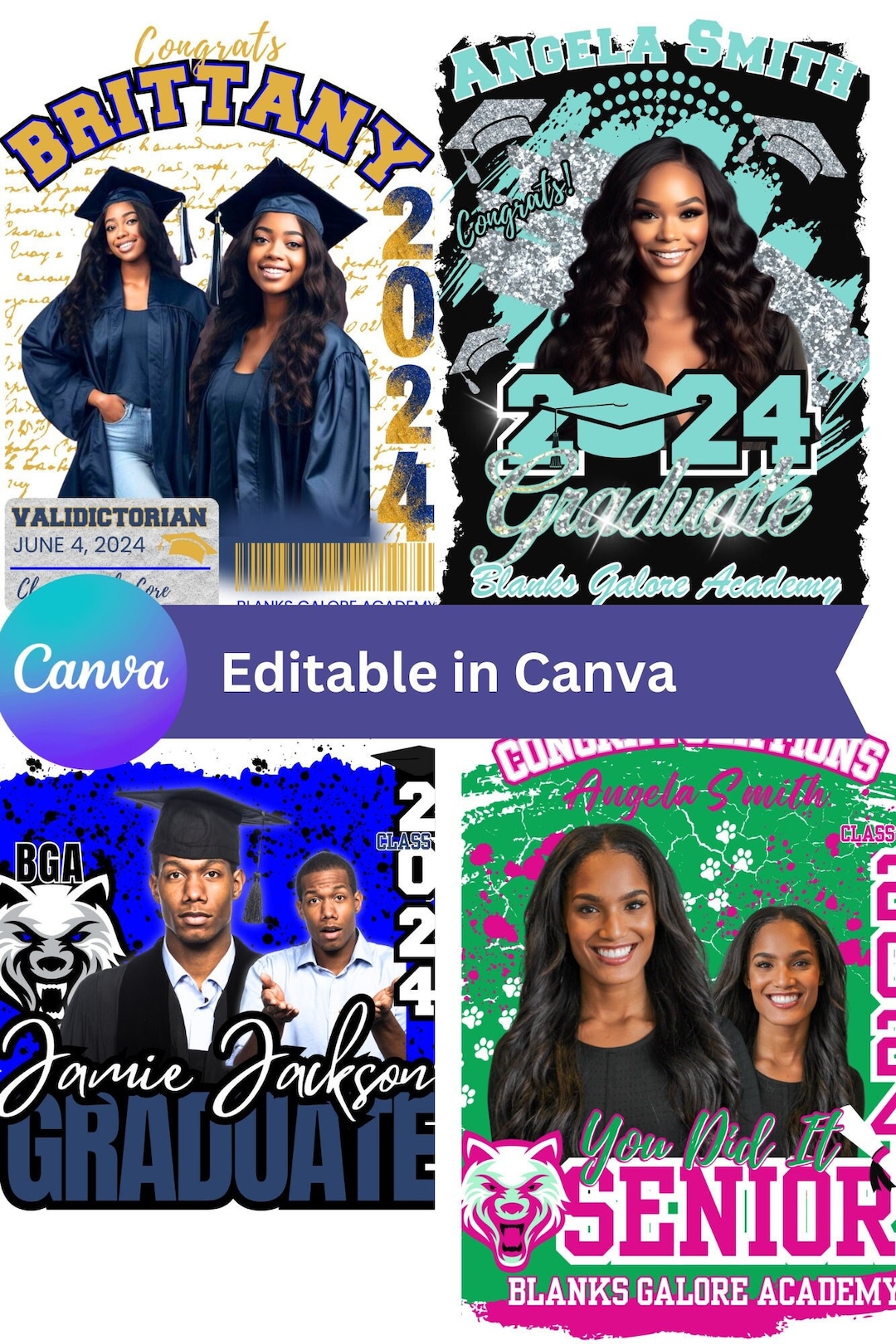 Senior Templates Editable in Canva - Etsy