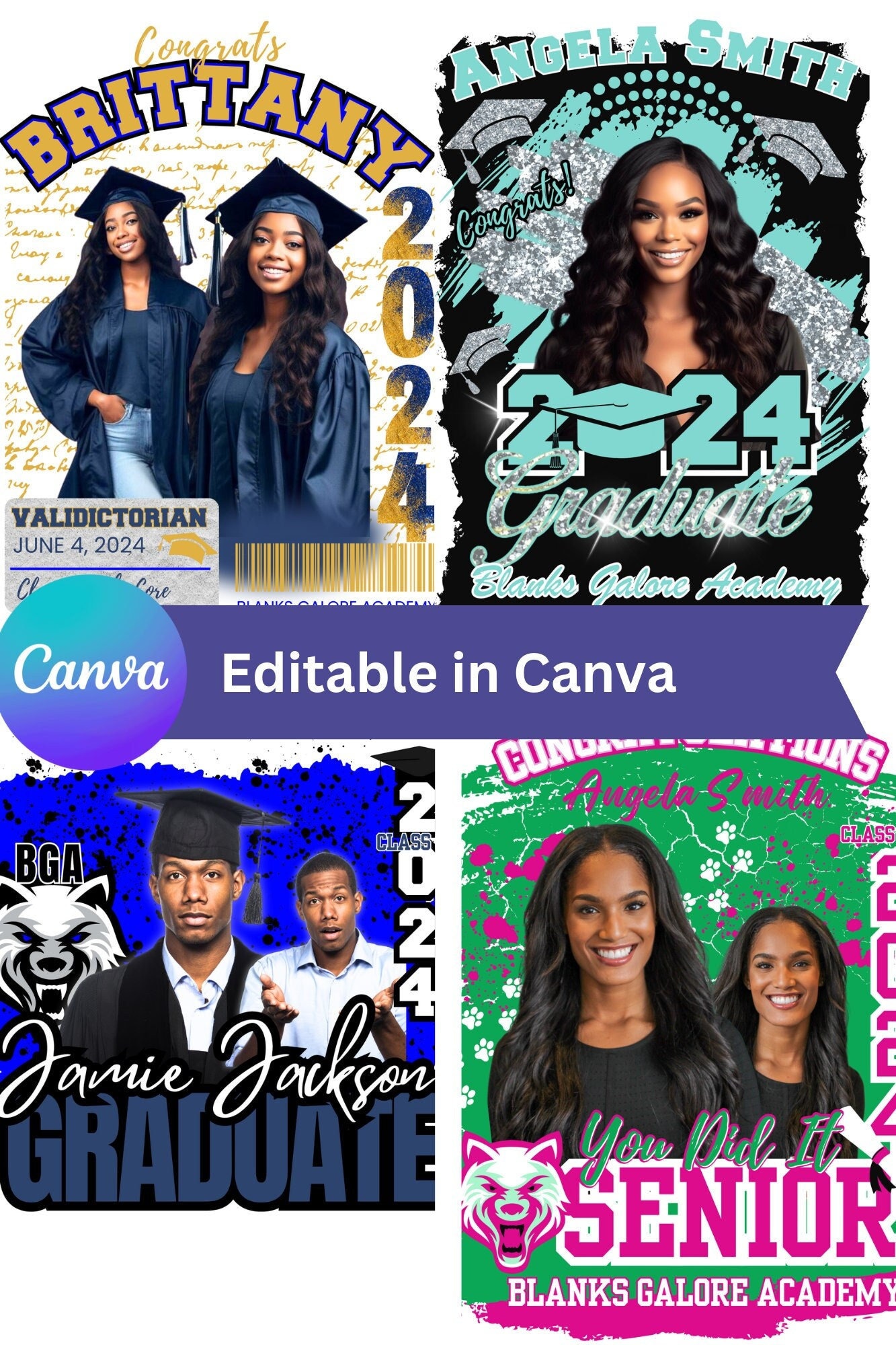 Senior Templates Editable in Canva - Etsy