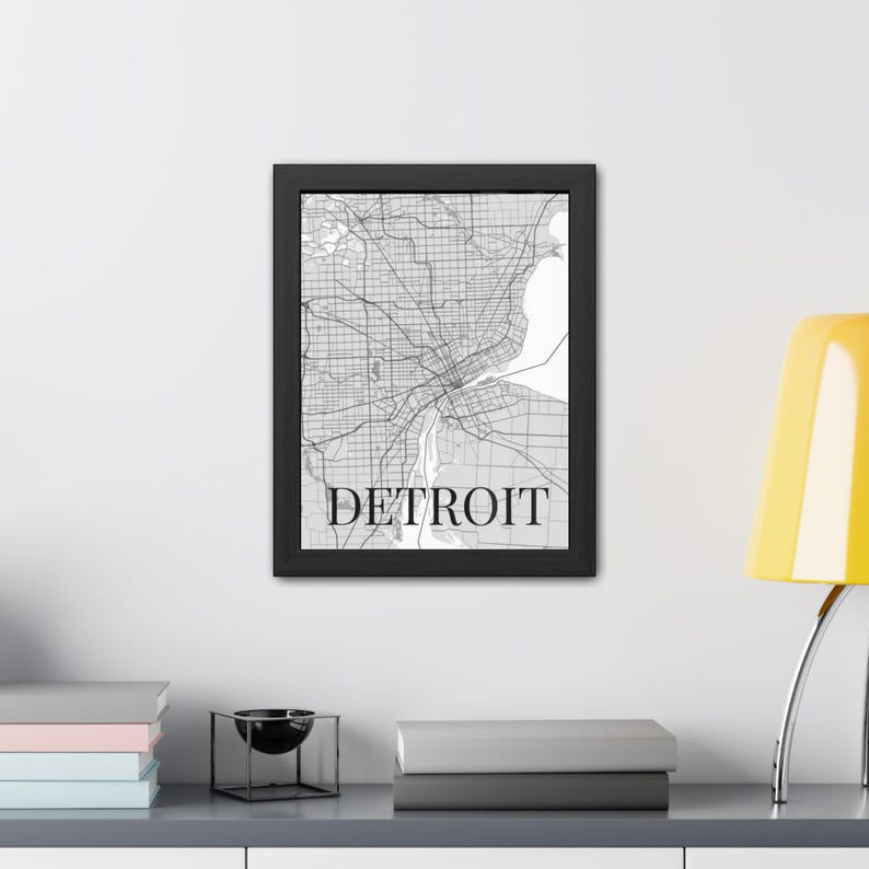Detroit Map Poster - Etsy