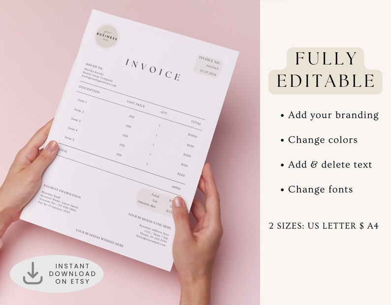 Business-invoice-template, Minimalist Business Invoice, Small Business ...