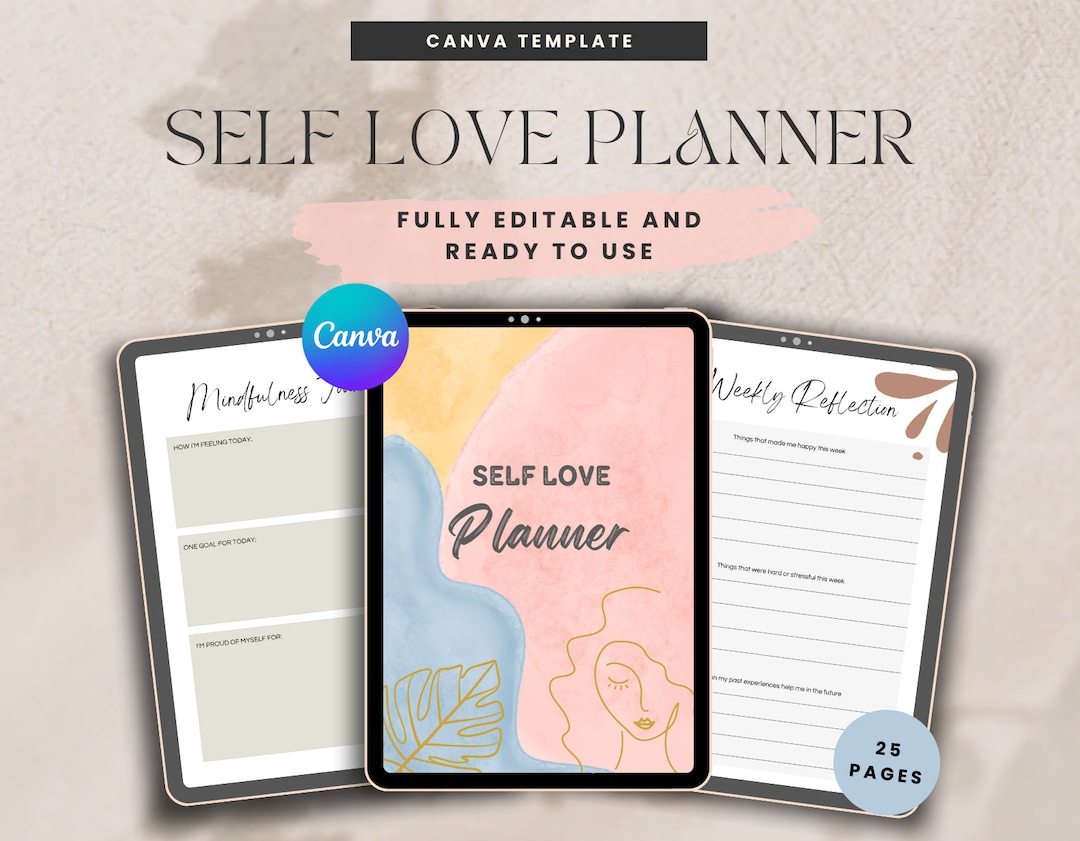 Self Love Planner Self Care Canva Planner Coaching Templates Lead ...
