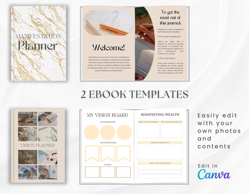 Vision Board Bundle Vision Board Kit Canva Vision Board Planner ...