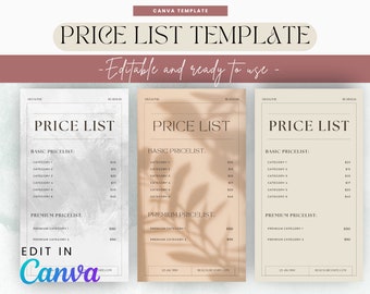 Price List for Small Business DIY Flyer Template Design Editable Price Sheet Pricelist Flyer ...
