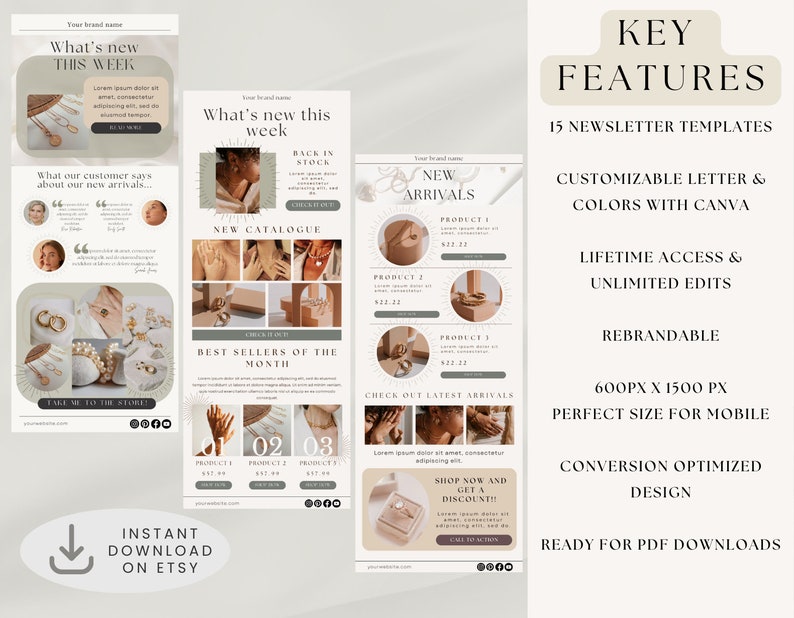 Email Template, Newsletter Template, Ecommerce Marketing, Minimalist ...