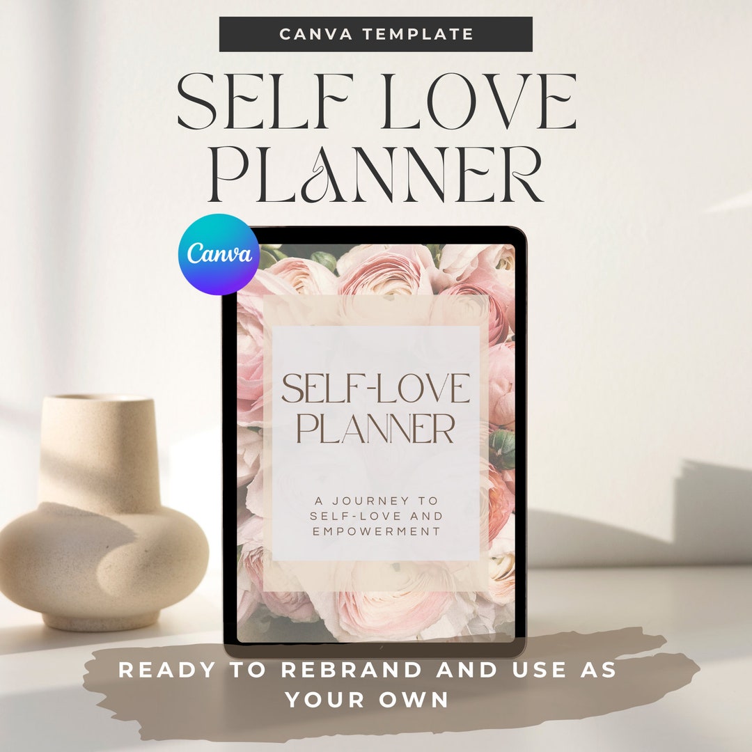 Self Love Planner Self Care Canva Planner Digital Templates With PLR ...