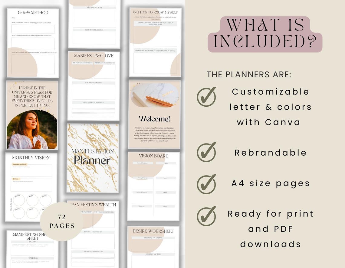 Vision Board Bundle Vision Board Kit Canva Vision Board Planner ...