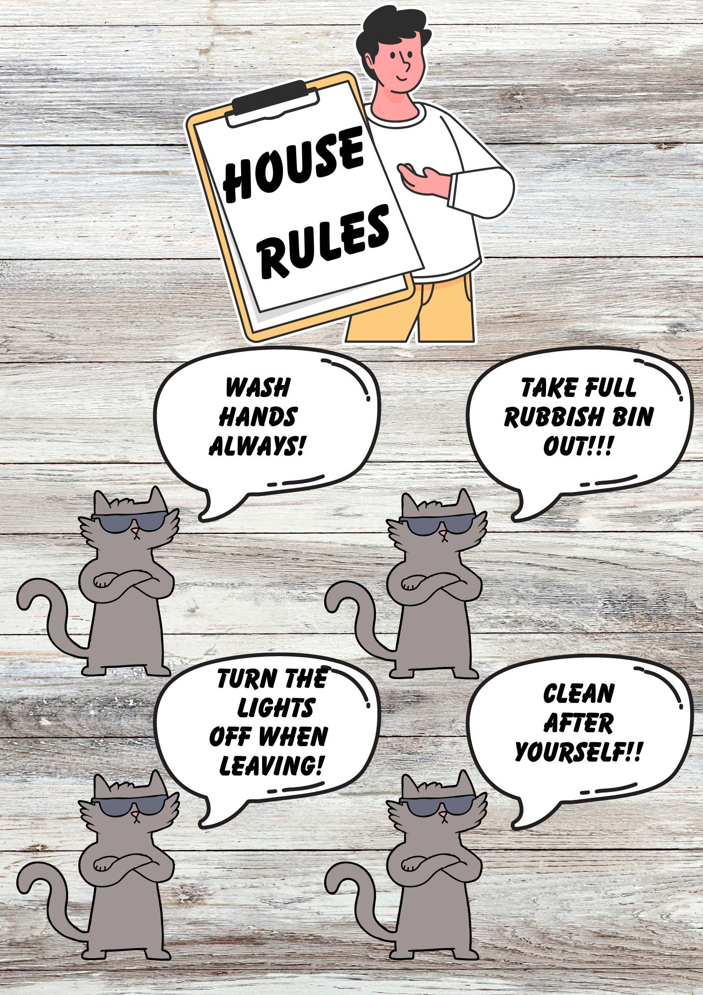 House Rules Template (canva Template) - Etsy