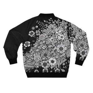 Black Floral Bomber Jacket: Urban Chic Garden Print - Etsy