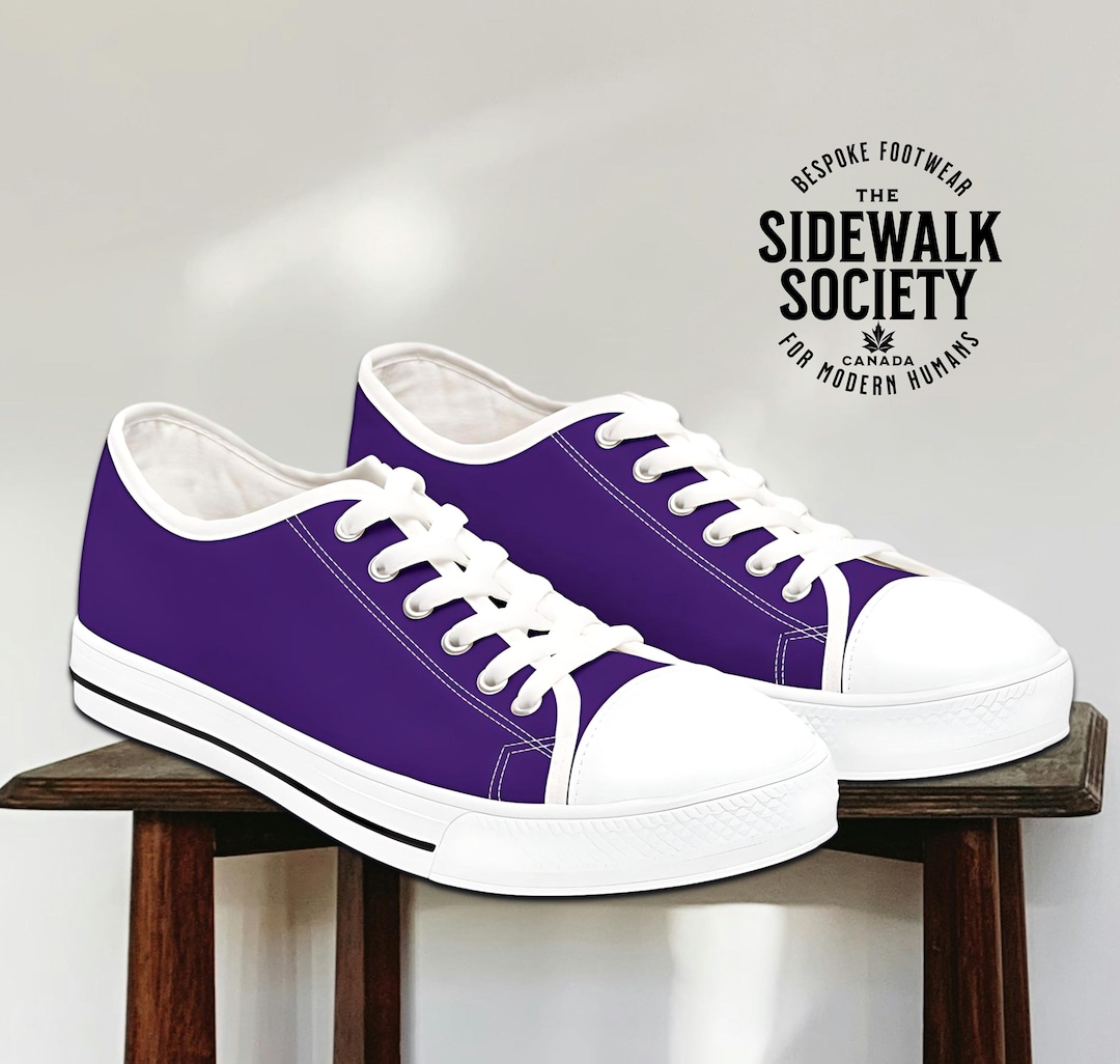 Purple Sneakers Low-tops, Unisex Purple Shoes, Purple Canvas Shoes ...