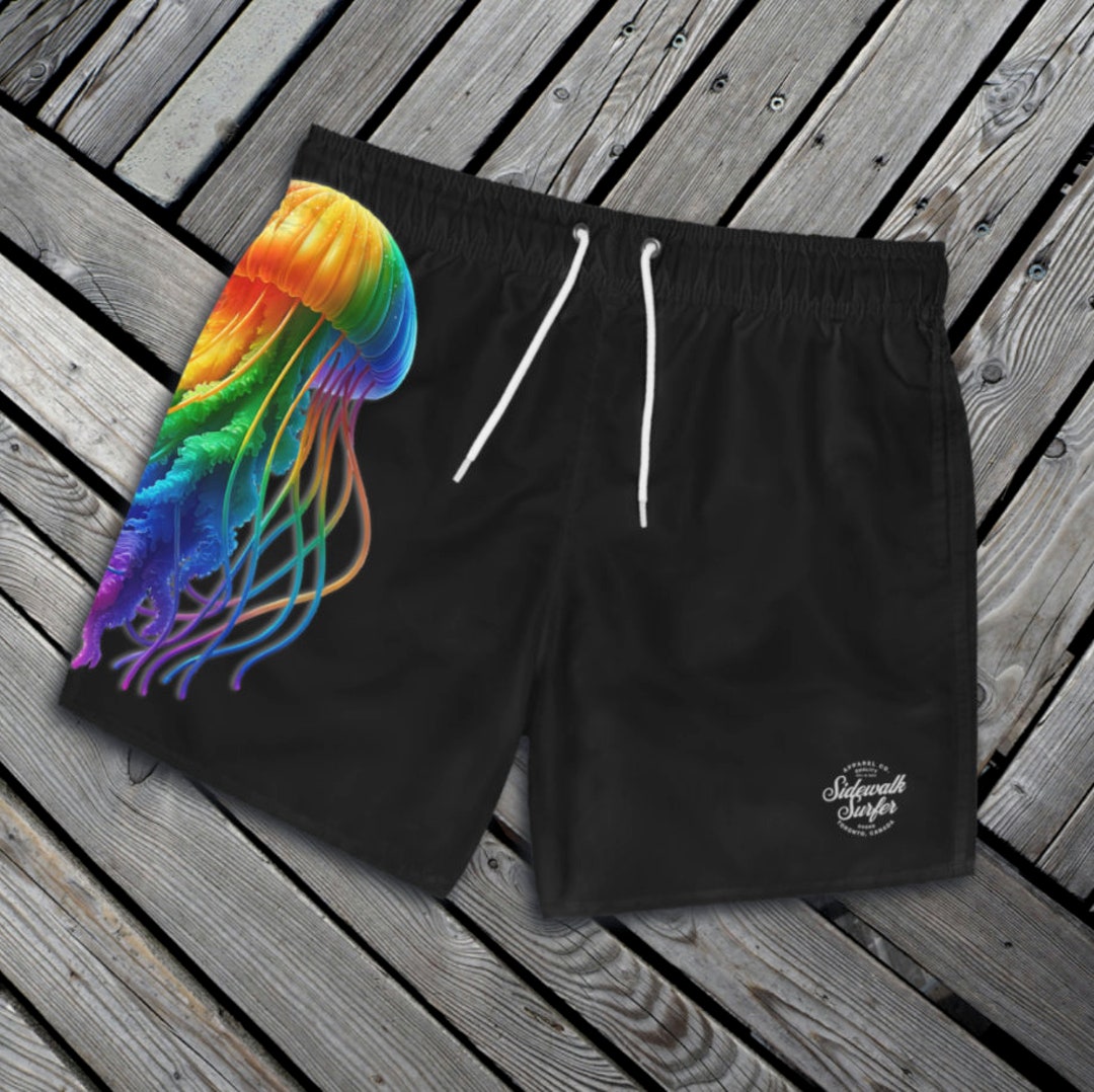 LGBT Jellyfish Rainbow Mens Swim Trunks, Pride Rainbow Design, Swim ...