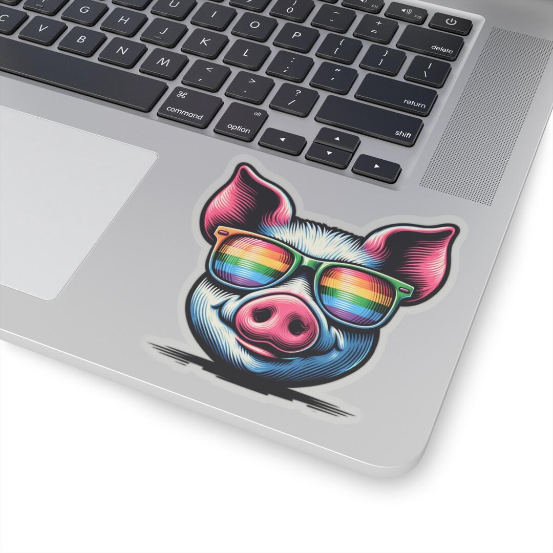 LGBT Pig Pride Sticker Kiss Cut, Colorful Piggy Decal, LGBTQ+ Art ...