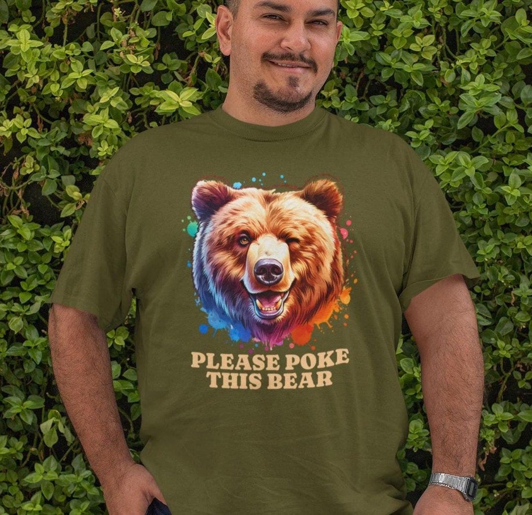 Bear Poke Please Tee! Poke the Bear Tshirt, Winking Bear Tee, LGBTQ ...